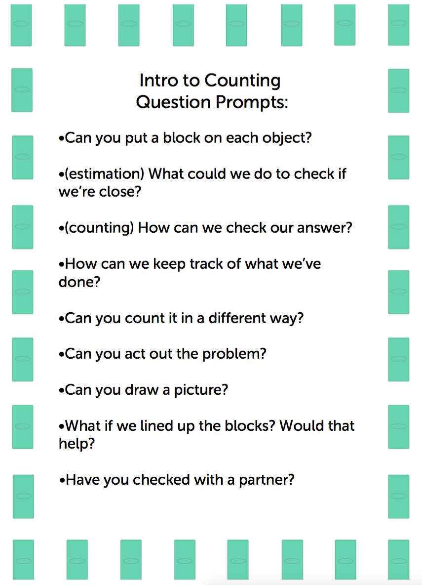 Freebie Formative Assesment Question Prompts: Intro to Counting – Digi ...